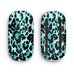 Design Skinz Vector Hot Turquoise Cheetah Print Vinyl Decal Compatible with The Apple Magic Mouse 2 (Wireless, Rechargable) with Multi-Touch Surface