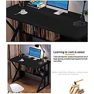 GFHFHITJ Simple Home Desk - Student Writing Desktop Desk - Modern Economic Computer Desk - Office Simple Study Desk - Fast Shipment (Black)