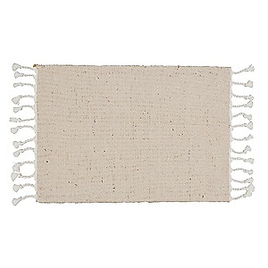 Saro Lifestyle Jute and Cotton Placemats with Tassel Borders (Set of 4), Natural, 14"x20"