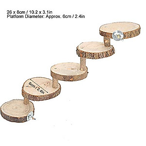 5 Layers Wooden Hamster Ladder Parrot Toy Climbing Stairs Pet Toys Perches Cage