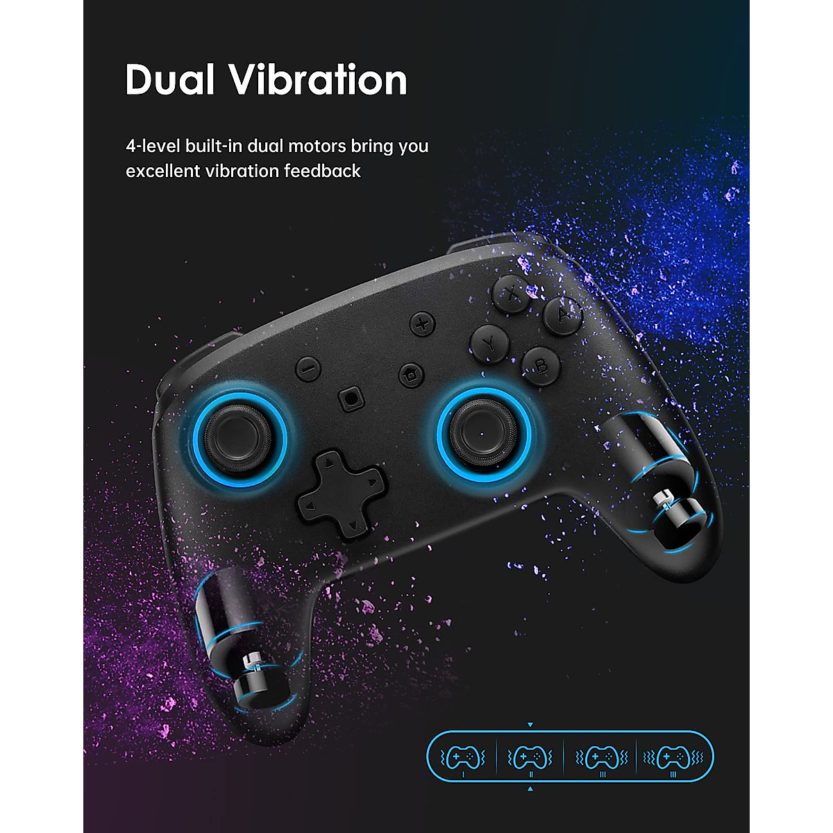 DOYOKY Switch Controller, Switch Controller Compatible with Switch/Switch Lite, Wireless Gamepad with 7 LED Colors/Motion Control/Dual Vibration/Turbo1…