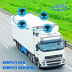 VSYSTO X10 HD Backup Camera and Dashcam System 10-inch LCD Quad Split View with 4 Channel Separate Sync Recording Waterproof Night Vision Cameras Front Rear Side View for Semi Truck Van RV Trailer