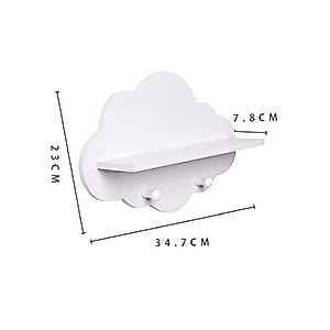 Domccy Cloud Shelves for Children's Nursery Or Bedroom - Kids Nursery Room Shelves,Floating Bedroom Baby Book Shelf Storage Shelf, Cloud Floating Wooden Shelf Wall Decoration,White | Shelf