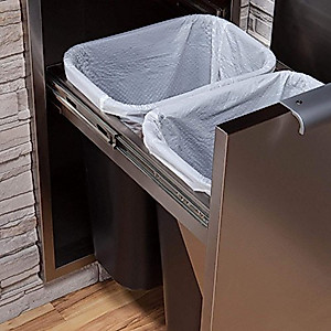 DCS TB1-20 20" Outdoor Trash Bin with 2 10 Gallon Bins Full Extension Slides Removable Drawer Insulated Door Soft Close and Complementing Handle Design in Brushed Stainless