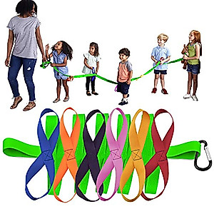 Toddler Walking Rope,Colorful Walking Rope for Preschool Daycare School Kids Outdoor Colorful Handles to Keep Children Calm and Line (Holding Loop for 12 Children 2 Teachers) (Green)