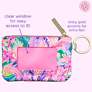Lilly Pulitzer ID Holder Wallet, Keychain Wallet with Zip Close, Cute Card and ID Case for Women, It Was All A Dream
