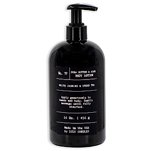 Lulu Candles | White Jasmine & Green Tea | Moisturizing Body Lotion | Soothing Shea Butter & Aloe | Gentle Lotion Nourishes Dry Skin With Moisture, No Paraben, Dye Free, Non-Greasy - 16 Fl. Oz.