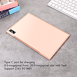 10 Inch Tablet, Gold HD Tablet for Kids Home Travel US Plug