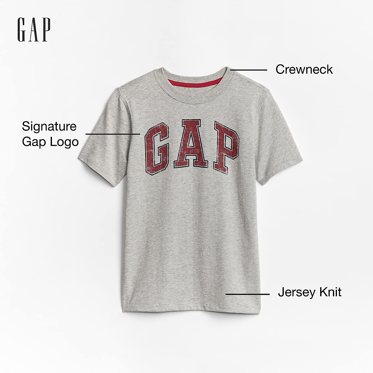 GAP Baby Boys Short Sleeve Logo T-Shirt T Shirt, Navy Heather, Large US