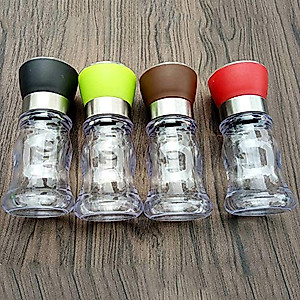 BYyushop Portable Manual Hand Twist Pepper Mill Spice Salt Grinder Kitchen Grinding Tool - Brown