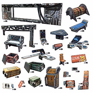 Battle Systems Sci-fi Terrain Cyberpunk Core Set - 28-35mm RPG/Wargames / 40k Necromunda Card Scenery
