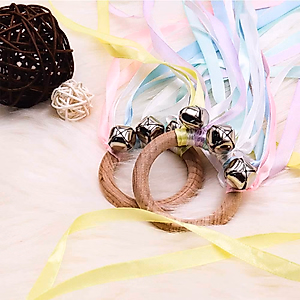 Creative Waldorf Hand Kite Set Rainbow Ribbon Sensory Toys Rings Learning Montessori Waldorf Toys for Toddlers Learning (Rainbow)