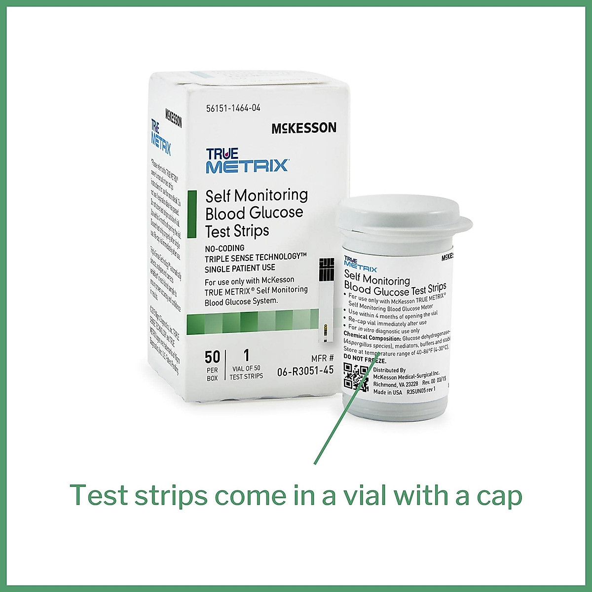 McKesson TRUE METRIX Self-Monitoring Blood Glucose Test Strips, 50 Strips, 3 Packs, 150 Total