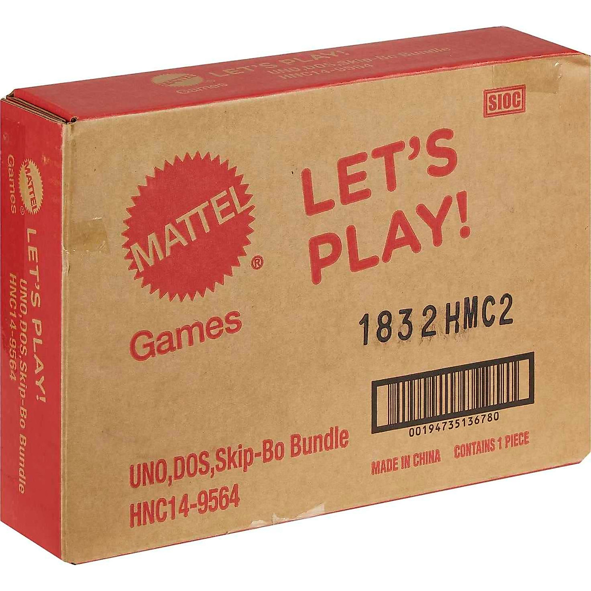 Mattel Games Set of 3 Games with UNO, Skip-Bo & DOS, Travel Games for Kids & Family Night with Storage Tin Box