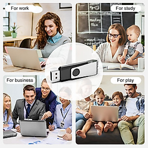 TOPESEL USB Storage Flash Drive, 5 Pack 32GB USB Flash Drives Memory Stick, USB Drive Thumb Drives USB Stick Flash Memory Stick Swivel USB 2.0 (32G,5PC, Black)