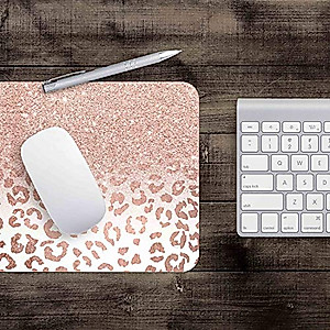 Pink Leopard Star Pattern Mouse Pad Desktop Decoration Personalized Custom Mouse Pad Non-Slip Rubber Mousepad 9.5 X 7.9 Inch