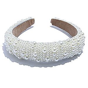 FEDANS Pearl Headbands for Women Bulky Fashion Head Band Design Bridal Elegant Wedding Headwear Wide Hairbands For Girl