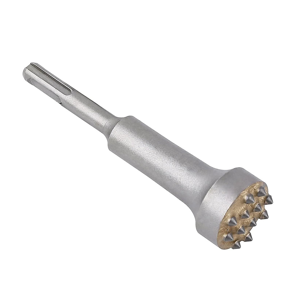 Vearter SDS Plus Bushing Tool 12 Tips, 5.3'' X 1.4'' Round Head Concrete Roughness Coating Remove Bushing Bit for Rotary Hammer, Chisel Drill Bit for Masonry, Brick Wall