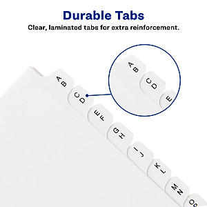 Avery 11313 Preprinted Tab Dividers, 12-Tab, 8 1/2 x 5 1/2