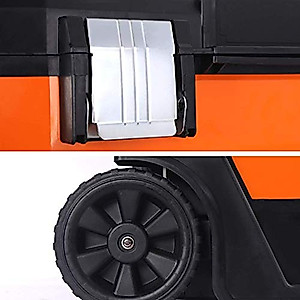 YGCBL Multifunction Portable Hand Trucks,Trolleytool Trolley Cart 3-Tier Multifunction Combined Organizer Pull Rod Household Toolbox, Bearing 50Kg, 560X390X710Mm,Black+Orange