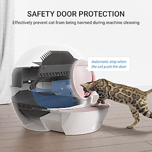 ELS PET Self Cleaning Cat Litter Box, No Scooping Automatic Litter Box, Smart Monitor/Safety Protection/Odorless, Extra Large for Multiple Cats, Without APP Control