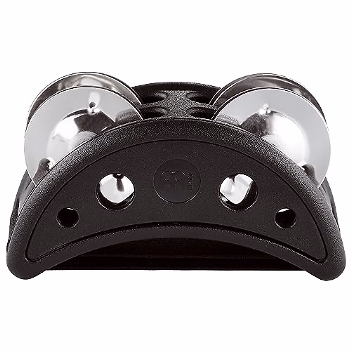 Meinl Percussion Compact Foot Tambourine with Stainless Steel Jingles-NOT Made in China-Accompaniment for Cajon Gigs, 2-Year Warranty, Black (CFJS2S-BK)