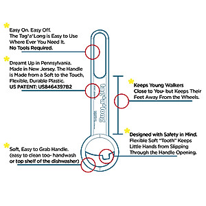 Tagalong Cocomelon Stroller Accessory for Child Safety | Toddler Must Have to Keep Kids Close | Toddler Travel Accessory - Links to Strollers, Backpacks, Shopping Carts - Disney Trip Essential