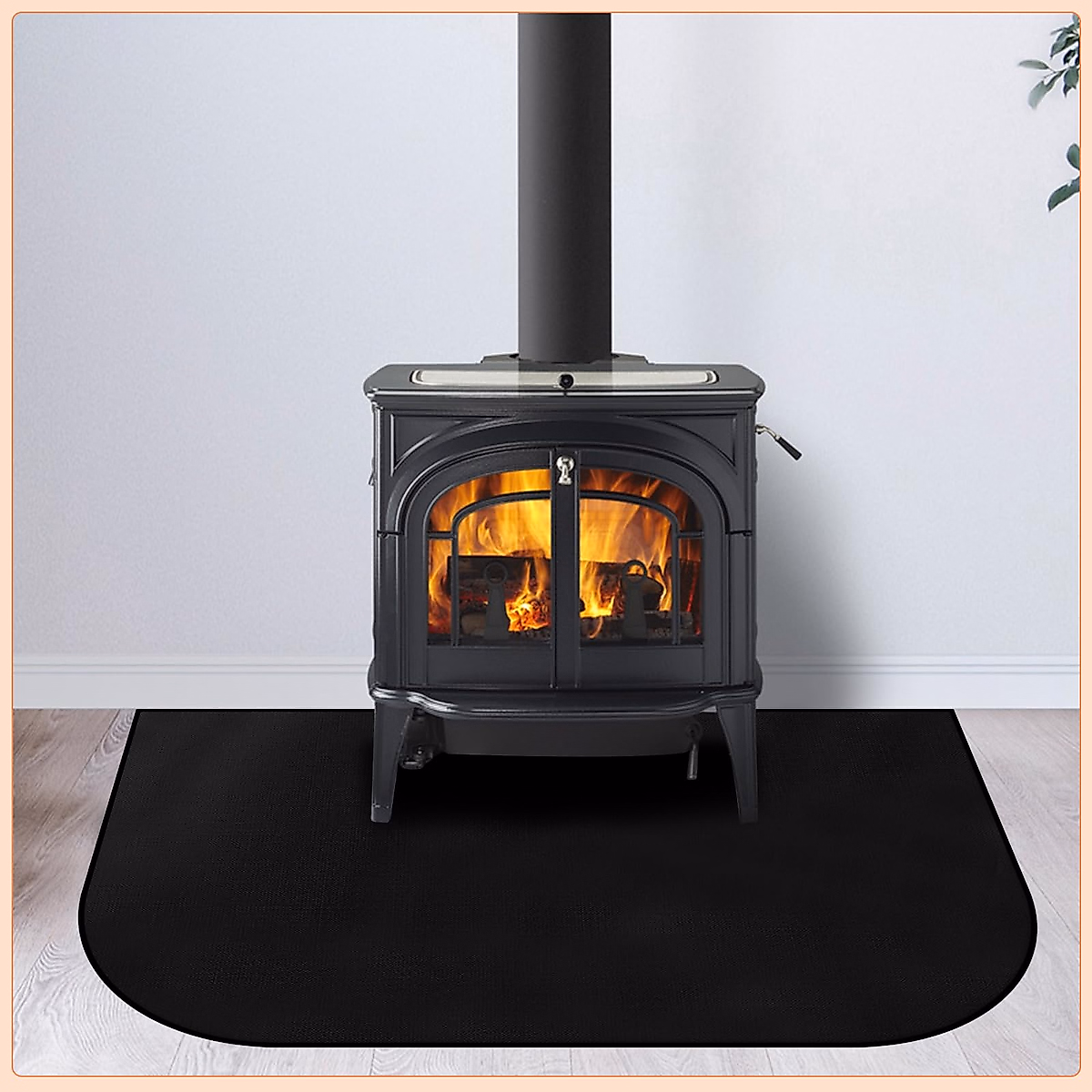 Fireplace Mat, Hearth Rug Fireproof, Fireplace Floor Mat, Fireproof Rug for Fireplaces and Woodstoves,Fire Resistant Fireplace Rug, D Shaped, Size 36" x24"