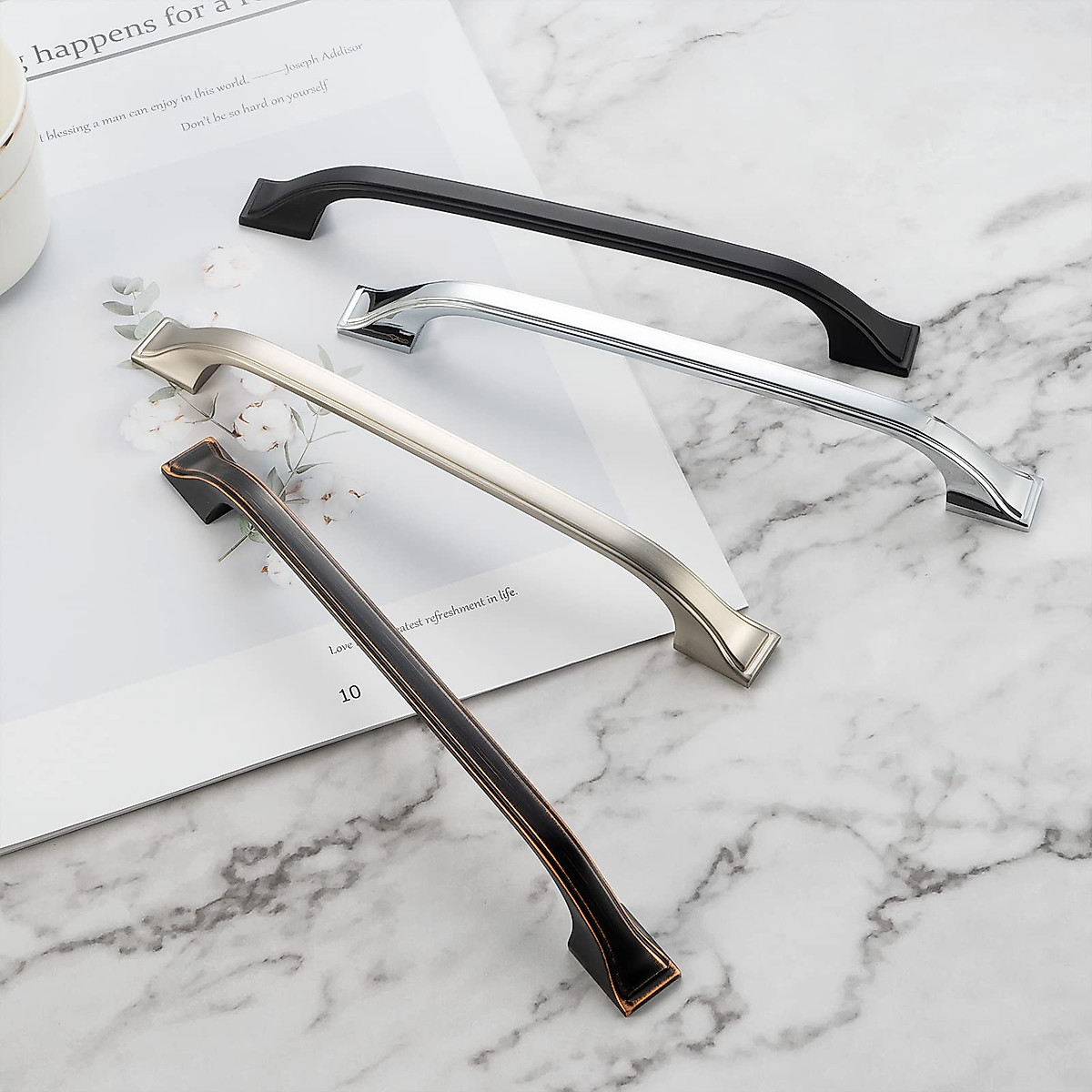 KOOFIZO 20-Pack Square Foot Craftsman Cabinet Bow Pull - Black Furniture Handle, 3 Inch/76mm Screw Spacing for Kitchen Cupboard Door, Bedroom Dresser Drawer, Bathroom Wardrobe Hardware