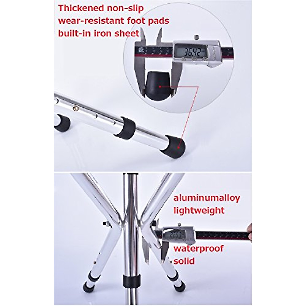 M-GYG Folding Canes with Seat Walking Stick Cane and Chair Combo Height Adjustment 350lbs Capacity