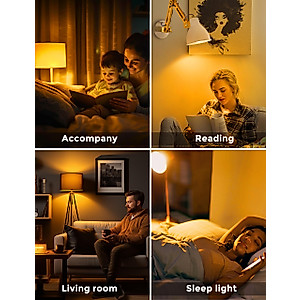 L LOHAS LED Sleep aid Amber Light Bulbs, Blue Light Blocking, A19 3W(40 Watt Equivalent) Dim Light Bulbs, 1800K Warm Light Bulb, E26 Base, 2 Pack