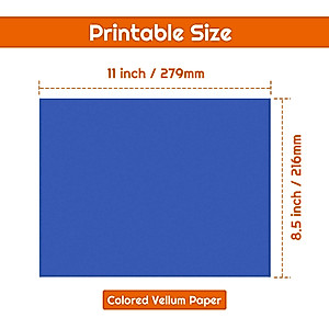 Colored Vellum Paper, Shynek 50 Sheets 10 Colors Transparent Vellum Paper 8.5 x 11 Translucent Printable Clear Vellum Sheets for Printing Drawing Ink Jet Laser Printer