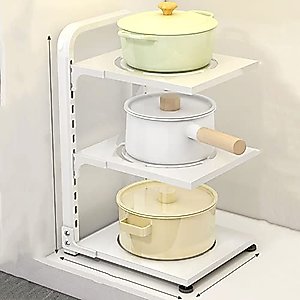 Under Sink Organizer, Under Sink Storage Organizer, Under Cabinet Organizer Basket, Multi-Purpose Under Sink Shelf for Bathroom Kitchen, White (Color : White, Size : 3 floors)