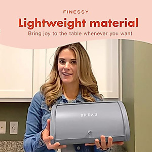 Bread Box For Kitchen Countertop Bread Container, Bread Keeper Breadbox Bread Holder, Farmhouse Bread Boxes For Kitchen Counter, Bread Storage Container Bread Bin Bread Buddy Stainless Steel Bread Box