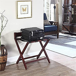 DIEFMJ Foldable Luggage Rack - Solid Hardwood Foldable Storage/Organization Shelf - Easy Assembly - for Home, Bedroom & Travel (Color : White)