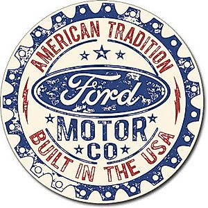Desperate Enterprises Built in USA - Ford Aluminum Sign - Nostalgic Vintage Metal Wall Decor - Made in USA