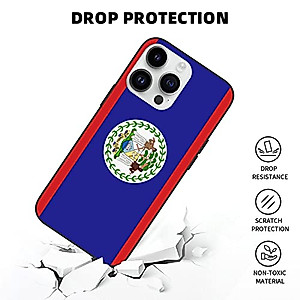 Flag of Belize iPhone 14 Pro Max Phone Case, You Can DIY On A Variety of Patterns White