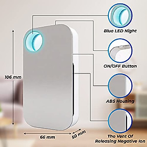 Air Ionizer - Mini Air Purifier - Ionizer Air Purifier - Ozone Machine Odor Removal - Negative Ion Generator - Apartment Must Haves - Home Air Fresheners - Air Conditioner Portable for Room