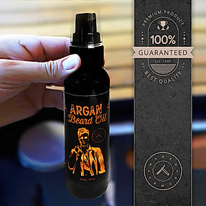 Naked Armor Argan Beard Oil - 2 fl oz Organic Beard Oil for Men, All-Natural For a Smoother, Softer, Hydrated Beard, Mens Beard Oil with Coconut Oil, Avocado Oil, Babassu Oil, Made in USA, Great Gift