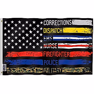 Anley Fly Breeze 3x5 Foot Multi Line American Flag - Vivid Color and Fade proof - Canvas Header and Double Stitched - Supporting Our First Responders Flags Polyester with Brass Grommets 3 X 5 Ft
