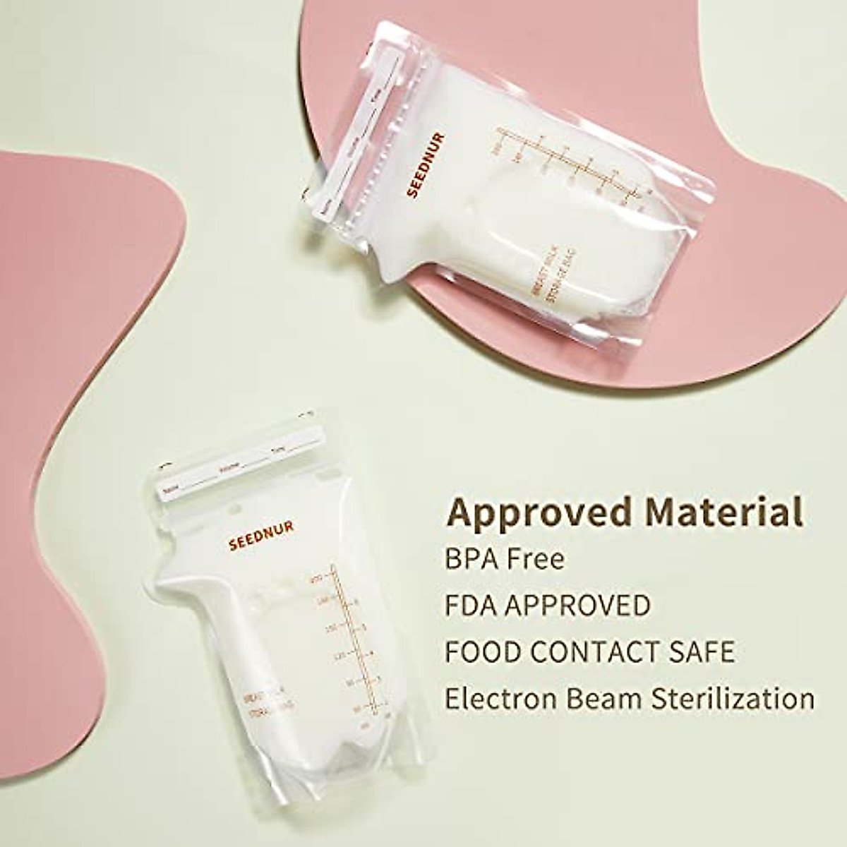 SEEDNUR Breastmilk Storage Bags Breast Pump Bag Breastmilk Storage Container 7 OZ Nursing Bags Breastfeeding Essentials 100 Count(Mom)