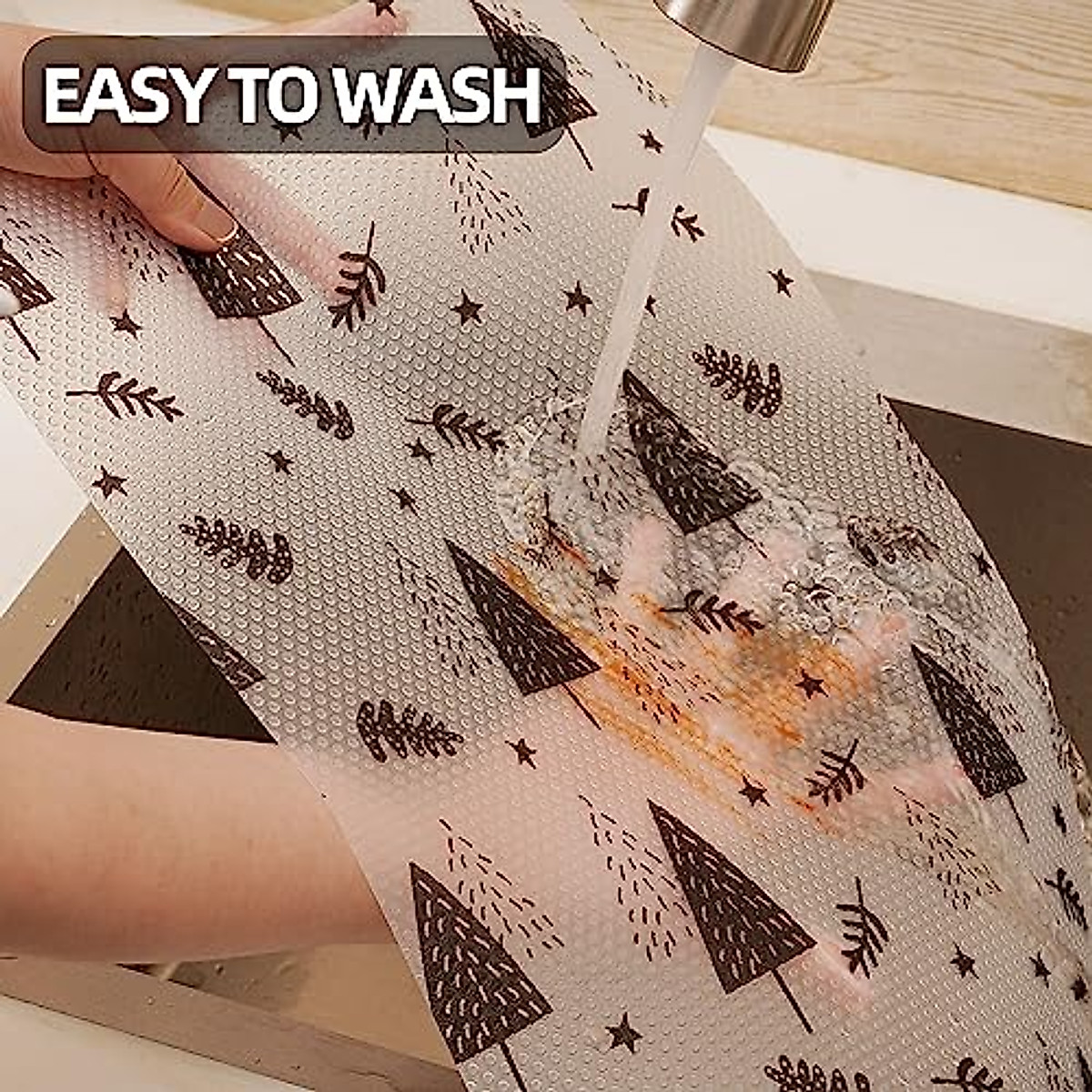 Shelf Liner Non Slip Non-Adhesive Cabinet Liners Non Slip Waterproof Liner Thick Strong Grip Kitchen Liners for Cabinets and Drawers Cabinet Mat Refrigerator Liners (12 inches x 10 Feet)