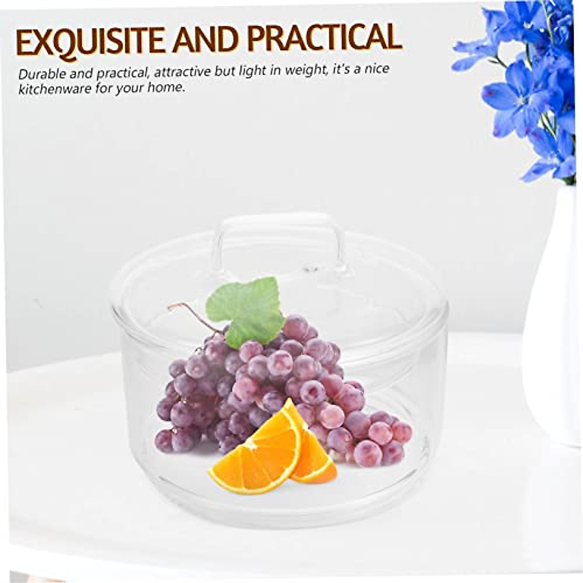 FUOYLOO soup bowl breakfast bowls glass fruit bowl round baking dish meal prep bowl casserole dish glass bowls with lids glass pots mixing bowl High borosilicate glass household small bowl