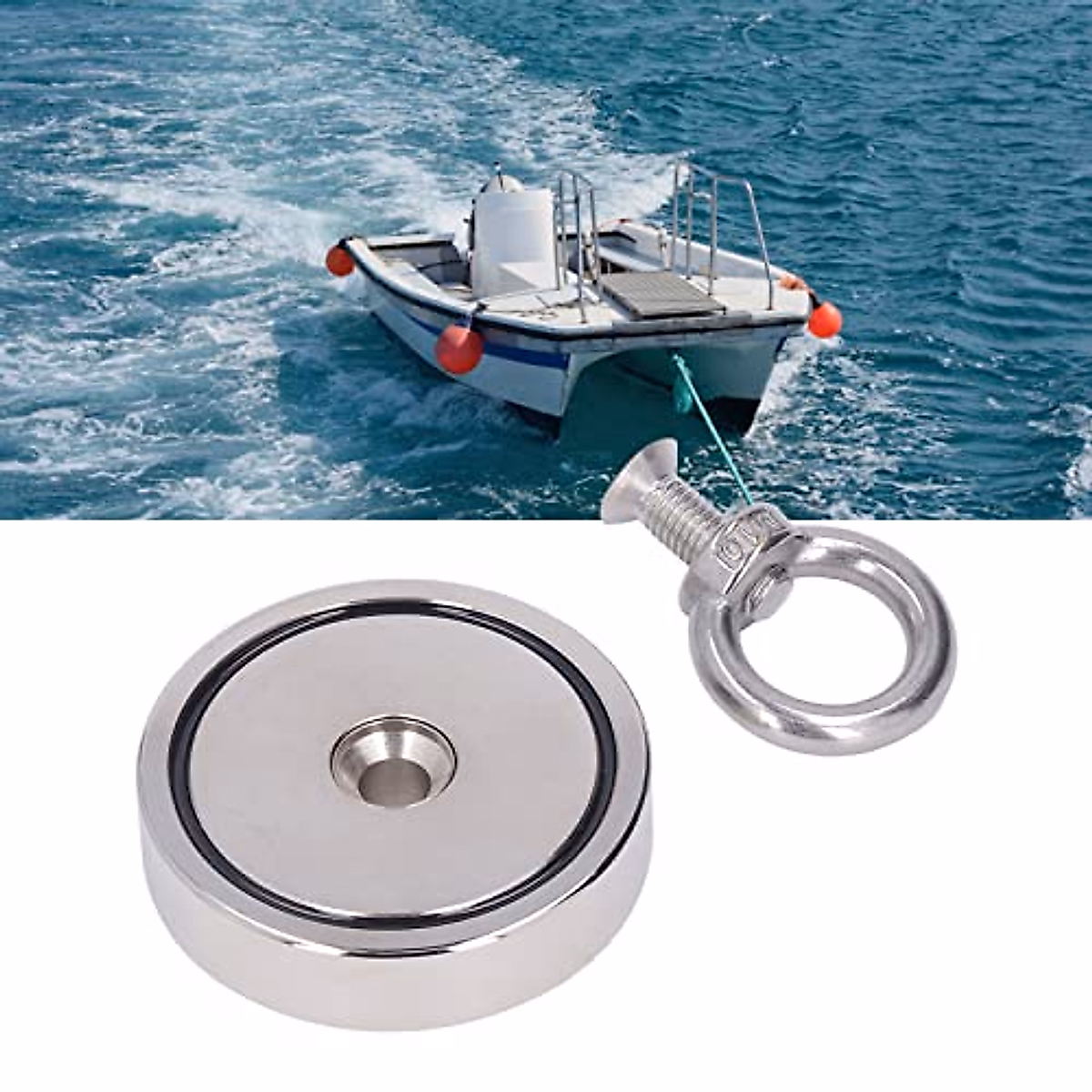 Salvage Magnet Kit, Multifunctional Easy to Install Good Stability NdFeB Strong Magnet with Ring Buckle for Hoisting for Treasure Hunting