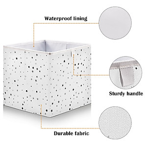 Blueangle Scandinavian Stars Cube Storage Bin, 11 x 11 x 11 in, Large Collapsible Organizer Storage Basket for Home Décor（470）