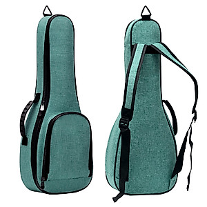 Deviser 21 Inch Ukulele Case 0.5 Inch Padded Sponge wrinkleproof linen fabric ukelele case Soprano ukulele gig bag with 3 Felt picks Sea Blue