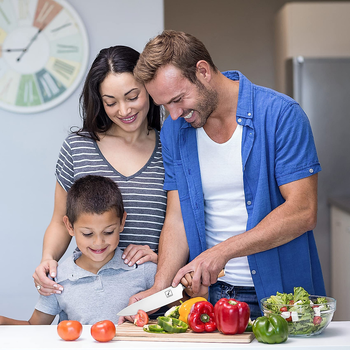 imarku Chef Knife - Pro Kitchen Knife 8 Inch Chef's Knives Japanese SUS440A Stainless Steel Sharp Paring Knife with Ergonomic Handle, Golden handle, Christmas Gifts for Women Men