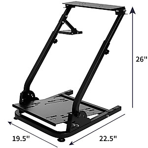 Hottoby Racing Simulaor Cockpit Aluminum Profile Truck Simulator with Red Seat&Monitor Frame Fit for Logitech/Thrustmaster/Fanatec G920,G923&T80 F1 Professional,No Handbrake,Pedals,Steering Wheel