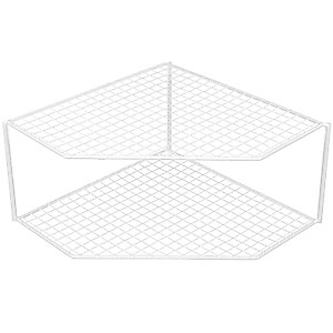 MAGICLULU 2-Tier Corner Storage Shelf, Plate Organizer for Cabinet Corner Stand Rack Countertop Shelf Storage for Dishes Plates Cabinet Pantry Kitchen Cosmetics Makeup Organization