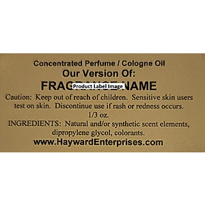 Hayward Enterprises Brand Perfume Oil Comparable to DELINA for women, Fragrance Rendition, Eau de Parfum, 1/3 oz. (10ml) Glass Roll on